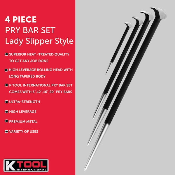 K-Tool International Pry Bar Set,Lady Slipper Style,4 pcs. KTI-71600 ...