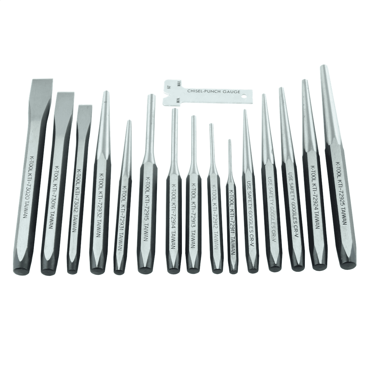 K Tool International Punch & Chisel Set 15Pc" Plastic Tray - Walmart.com