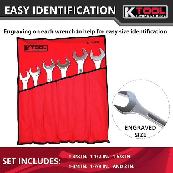 K-Tool International Raisd Panel Jumbo Combo Wrench Set,6 pcs KTI-41006 ...