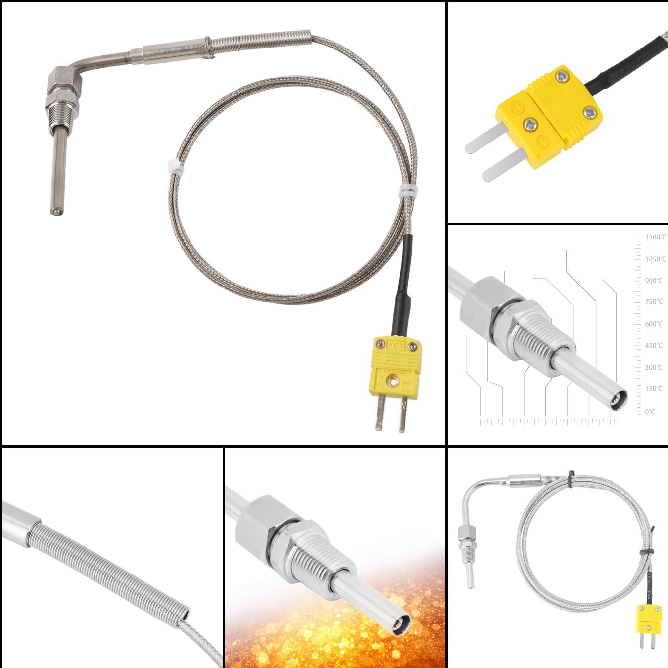 K Type Thermocouple, 0-1250 Degrees Celsius Measuring Range, Adjustable, For Laboratory ...