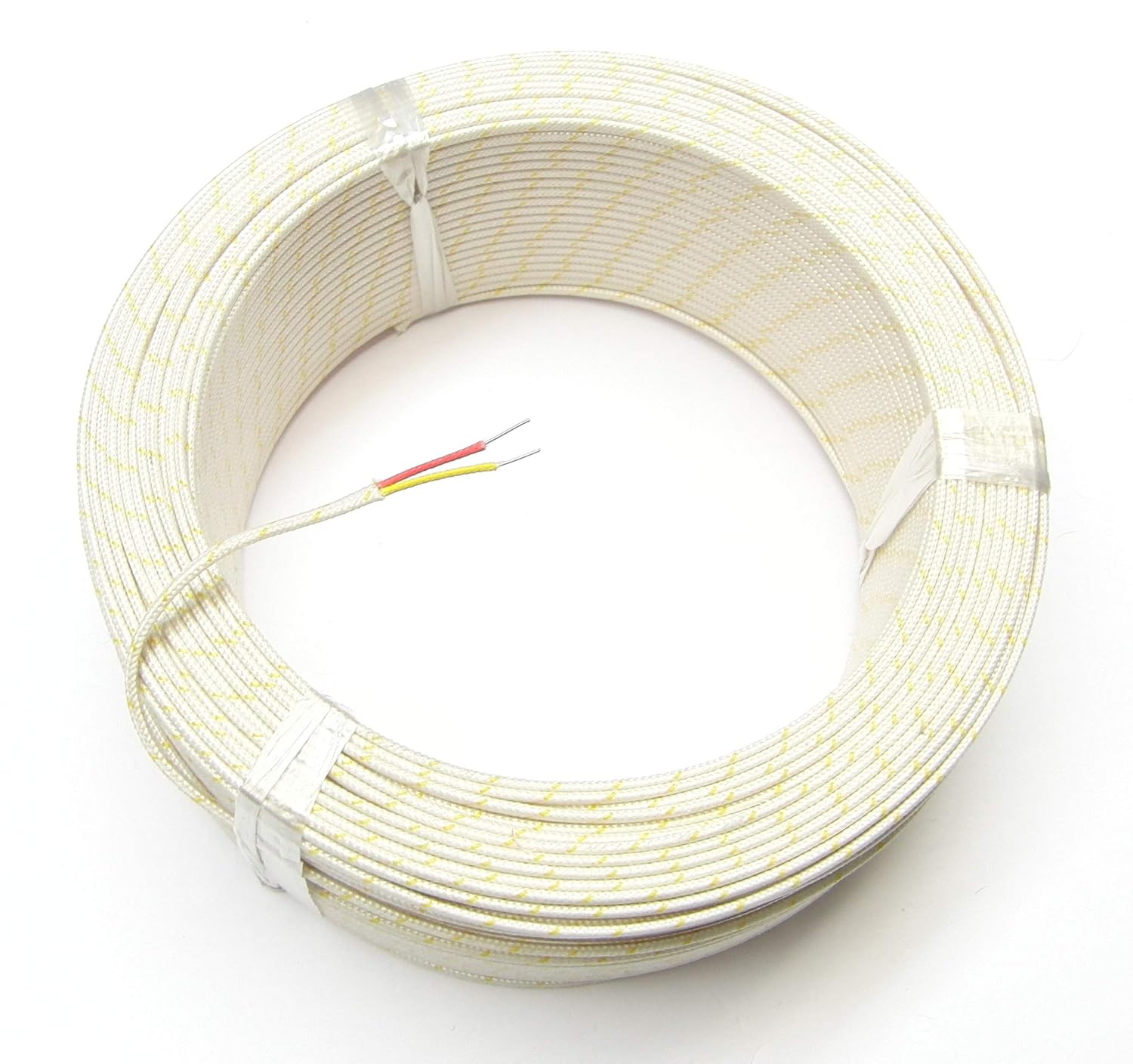K-Type Thermocouple Wire AWG 24 Solid w. Braided Fiberglass Insulation ...