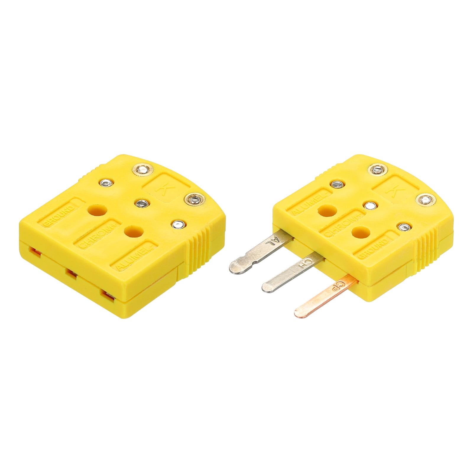 K Type Thermocouple Wire Connectors Female Male Plug Adapter with 3 ...