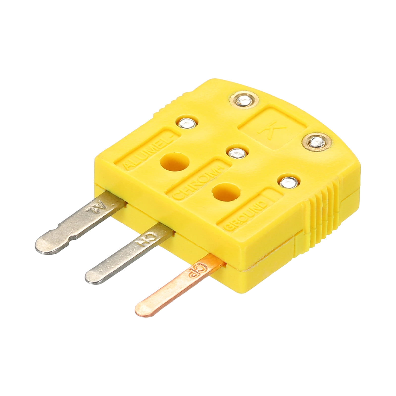 K Type Thermocouple Wire Connectors Male Plug Adapter with 3 Prong Flat ...