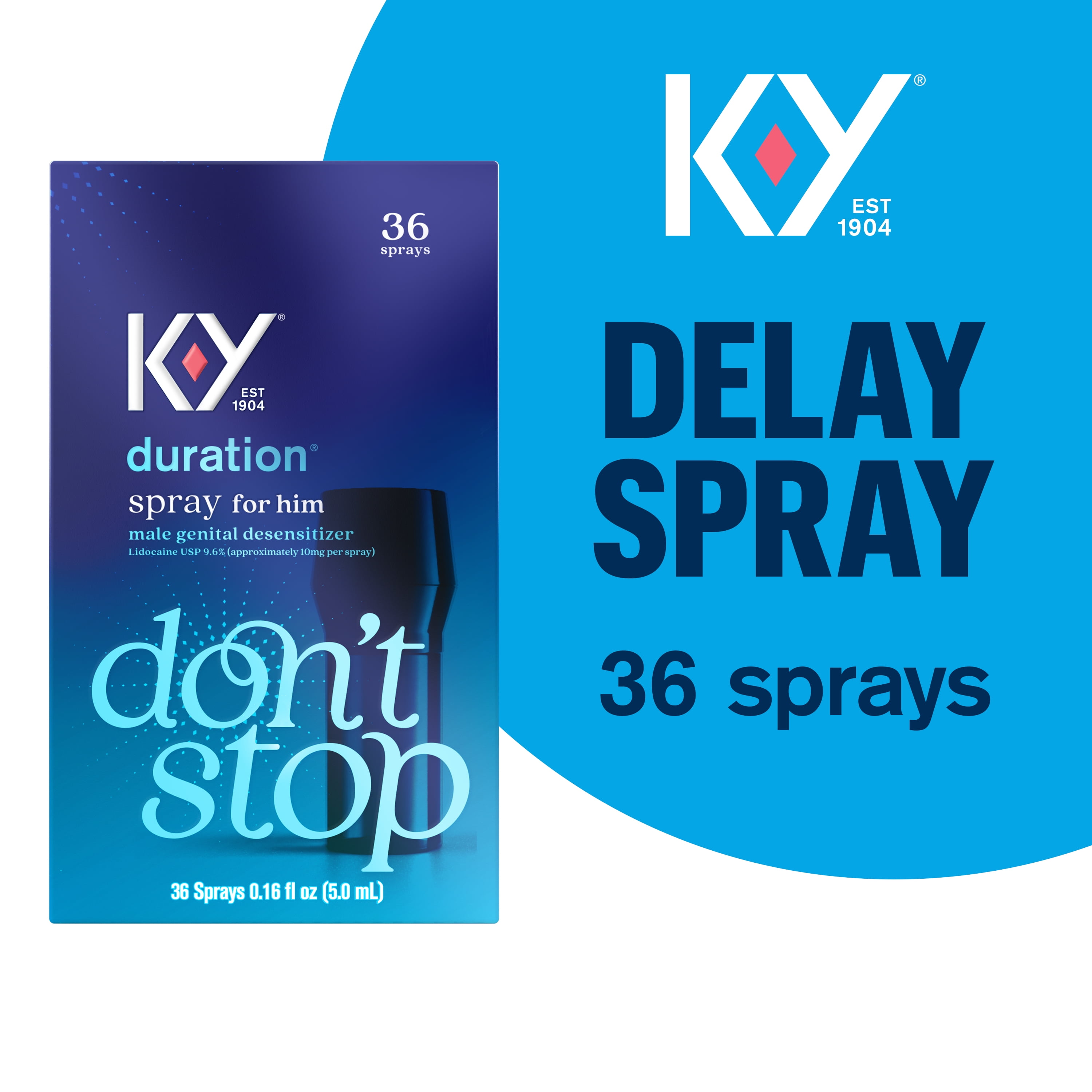 K-Y Duration Numbing Climax Delay Spray for Men, Lidocaine ...