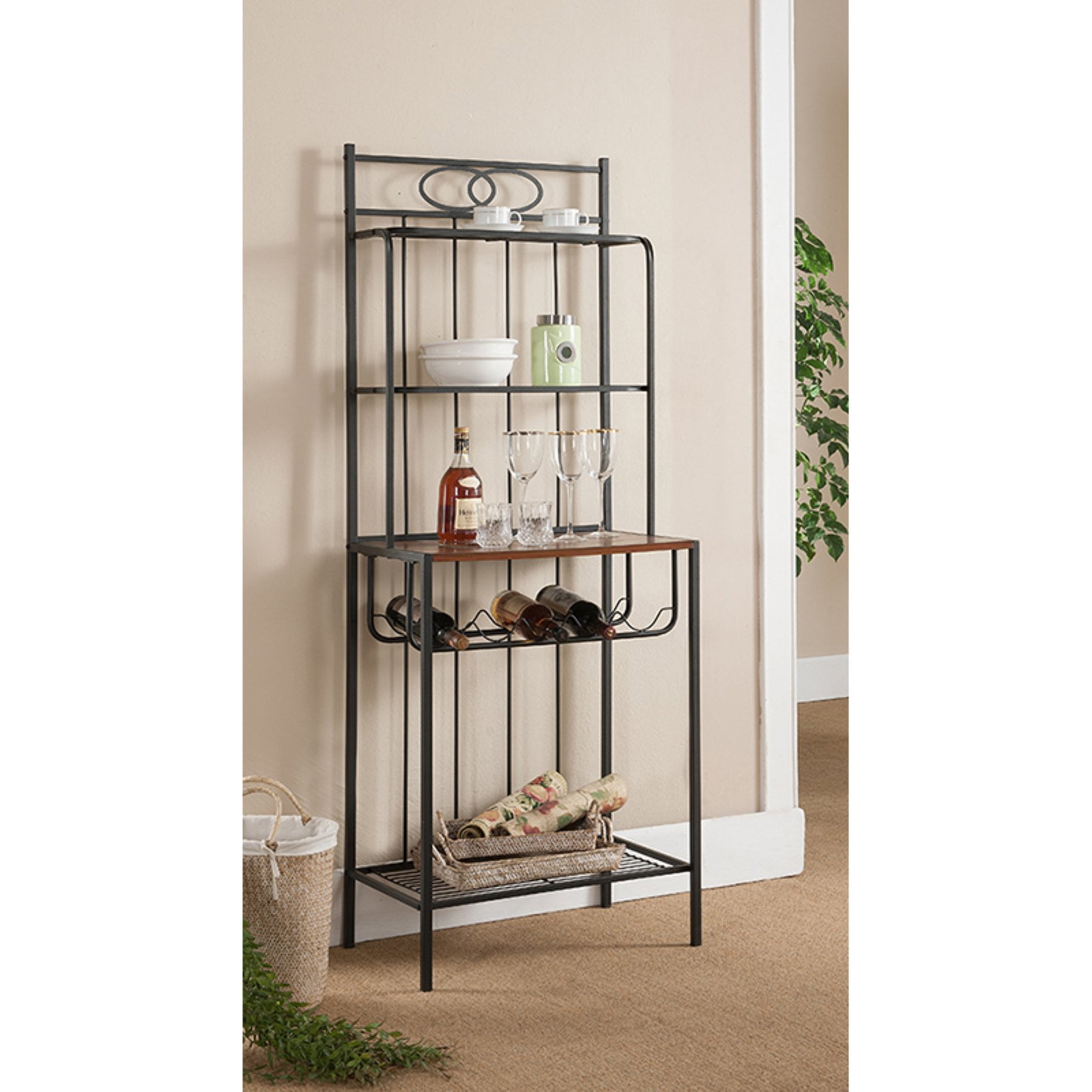 KB K3023 64 x 24 x 16 in. Bakers Rack - Black & Ash - Walmart.com