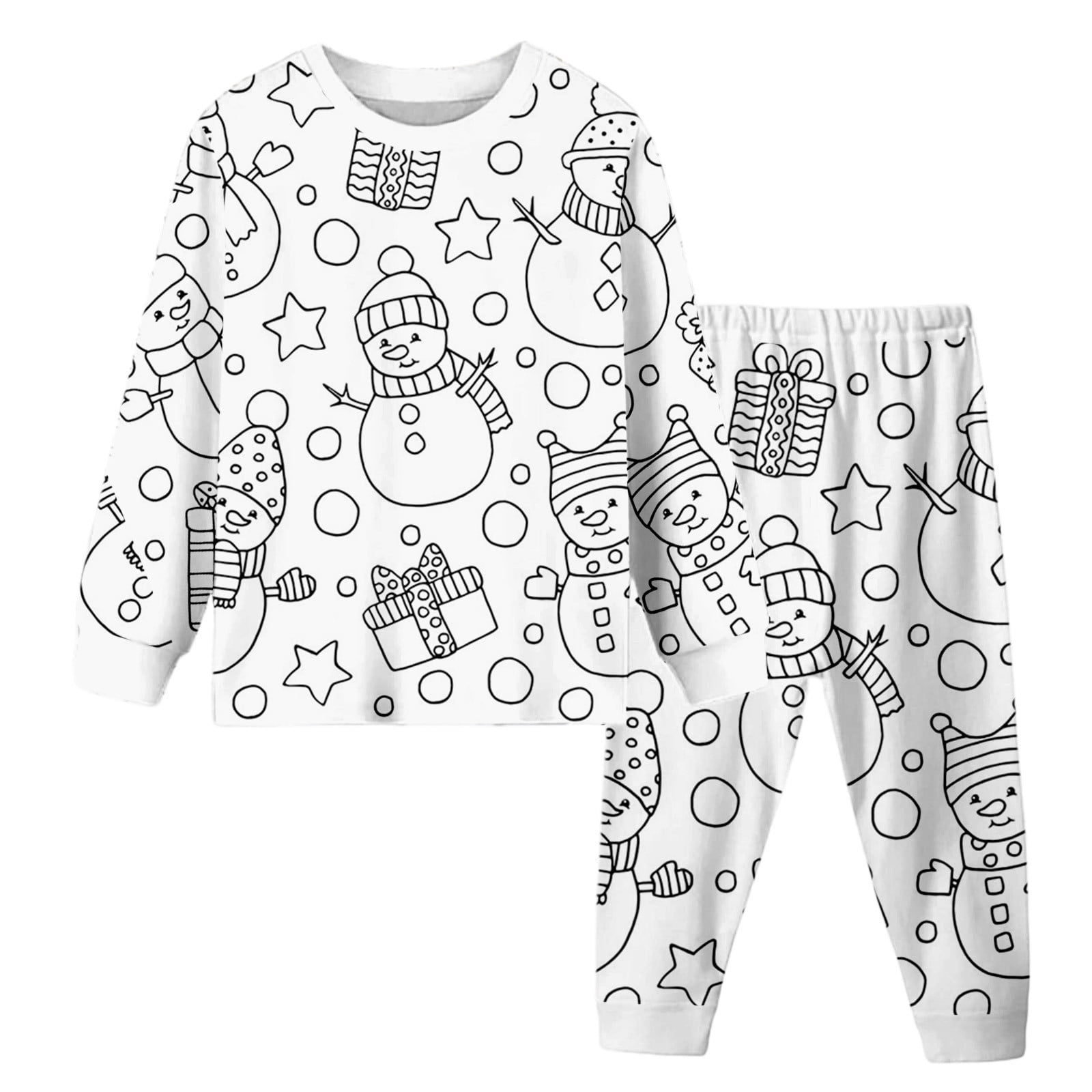 K`id Diy Hand Painted Homewear Set Coloring Pajamas for K`ids Cute ...