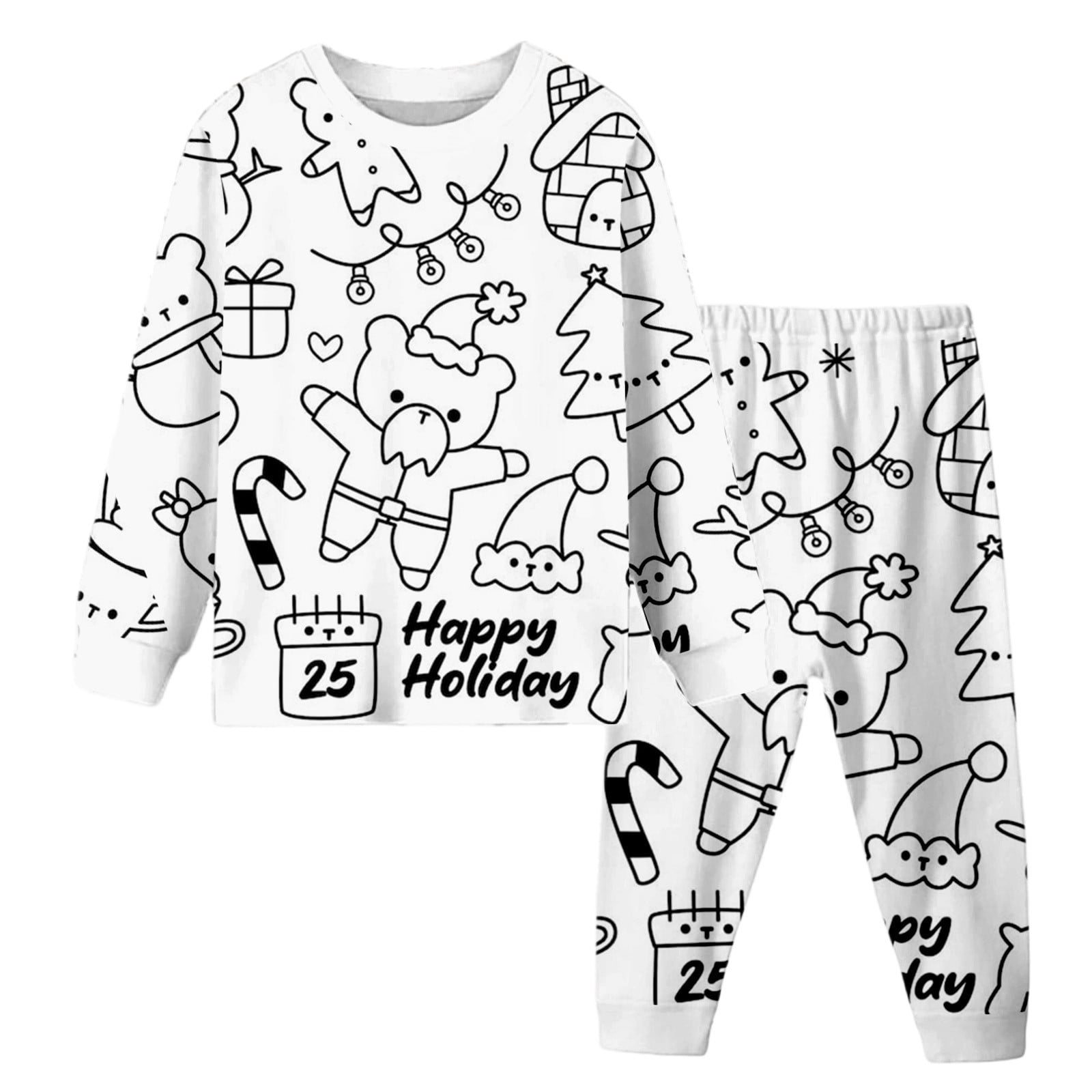 K`id Diy Hand Painted Homewear Set Coloring Pajamas for K`ids Cute ...