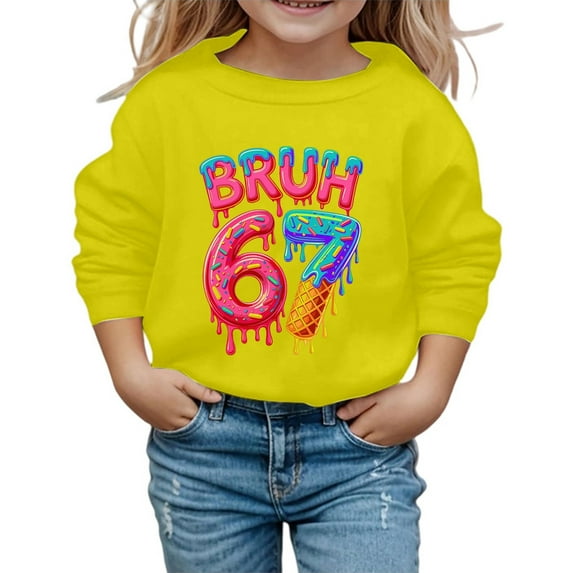 K`ids 67 Sweatshirt Funny 67 Ice Cream Drip Meme Pullover Shirts Six ...