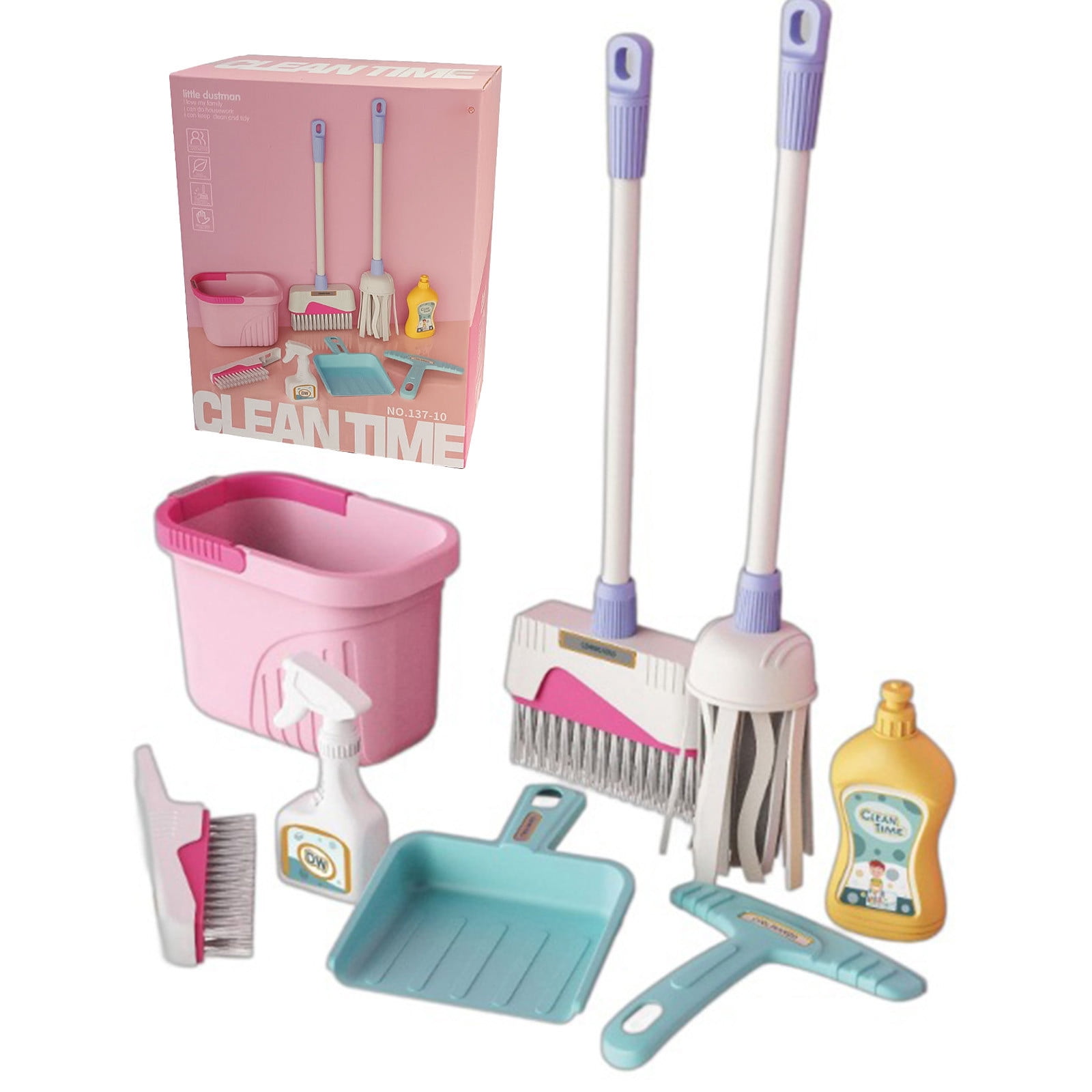 K ids Cleaning Toy Set,8pc K ids Play Cleaning Set & Housekeeping ...