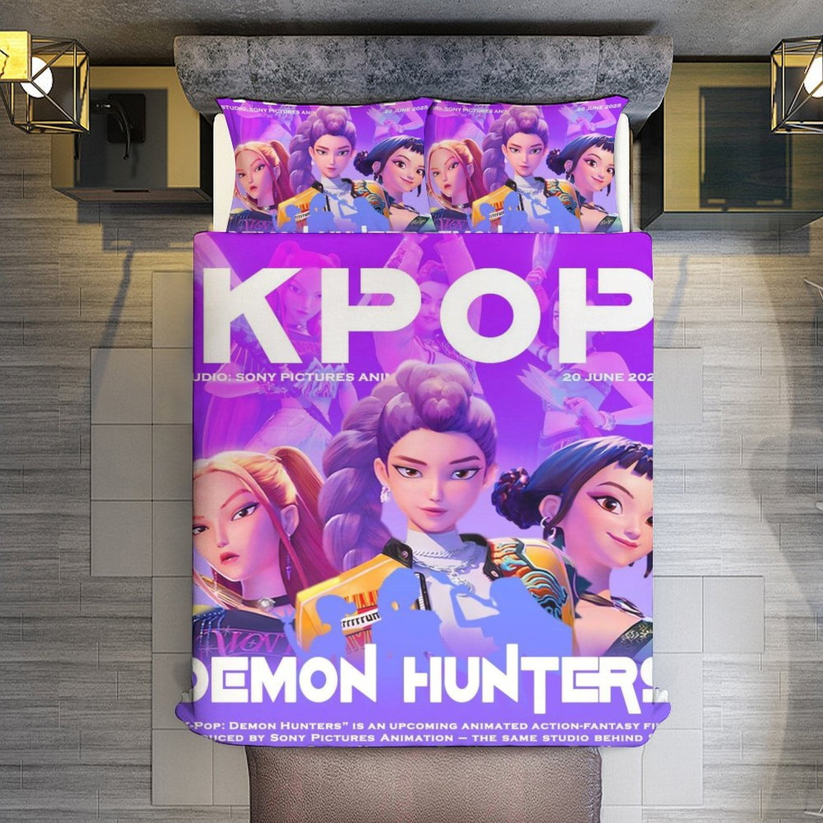 K pop D-emon H-un/ters Bed Sheet Set for Kids Boys Girls Bedding,Duvet Cover,Queen Sheet Set ...