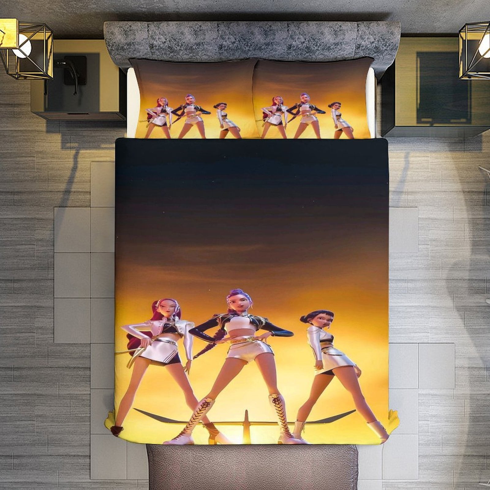 K pop D-emon H-un/ters Duvet Cover Set,Bedding for Boys Girls Kids,Bedding Set Birthday Gift for ...