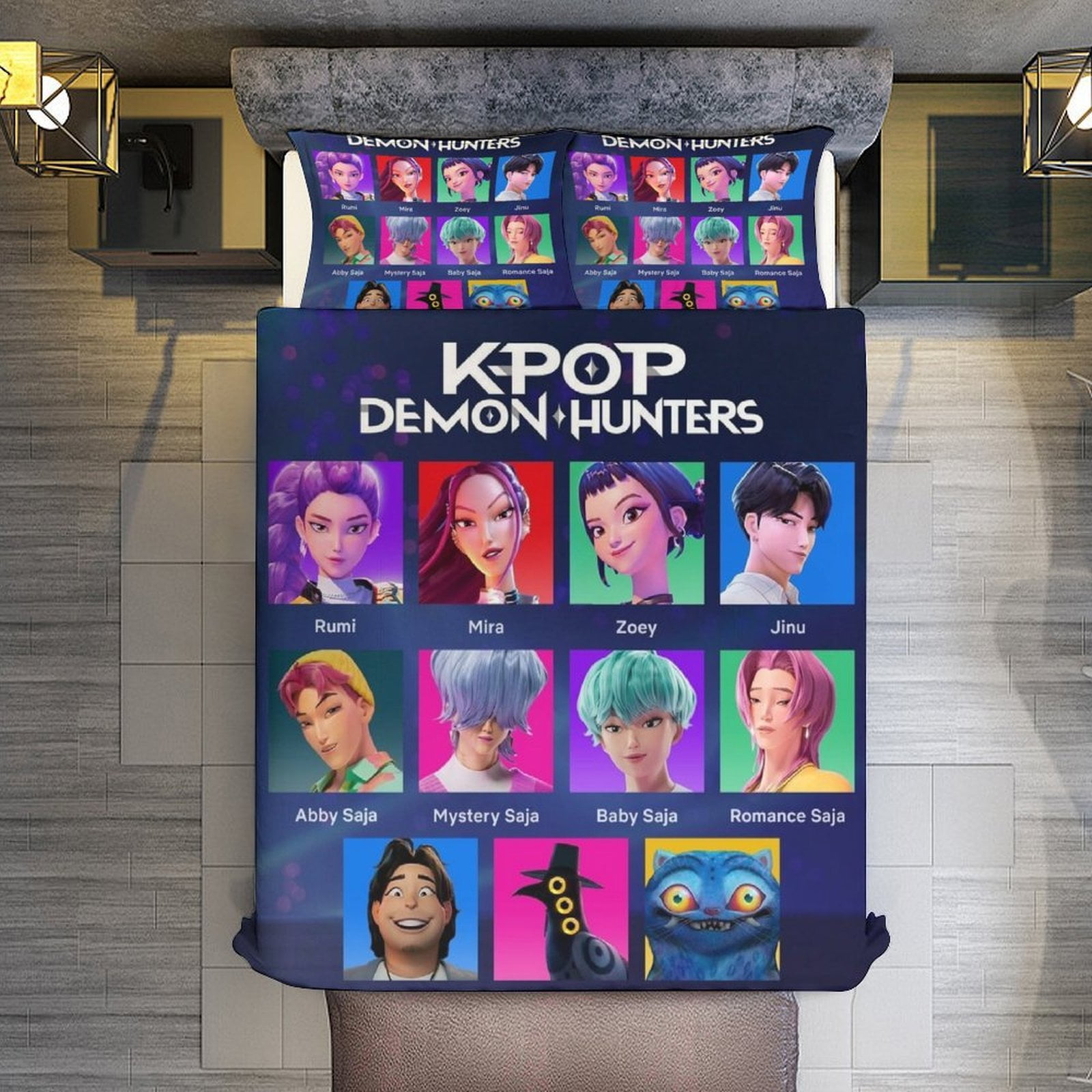 K pop D-emon H-un/ters Duvet Cover for Kids Girls Bedding,3D Comforter Cover,Bed Set 3Pcs,Bed ...