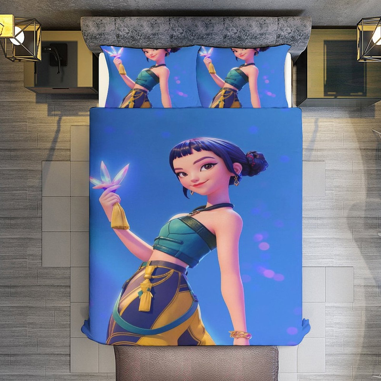 K pop D-emon H-un/ters Zoey Bed Sheet Set for Kids Boys Girls Bedding,Duvet Cover,Queen Sheet ...