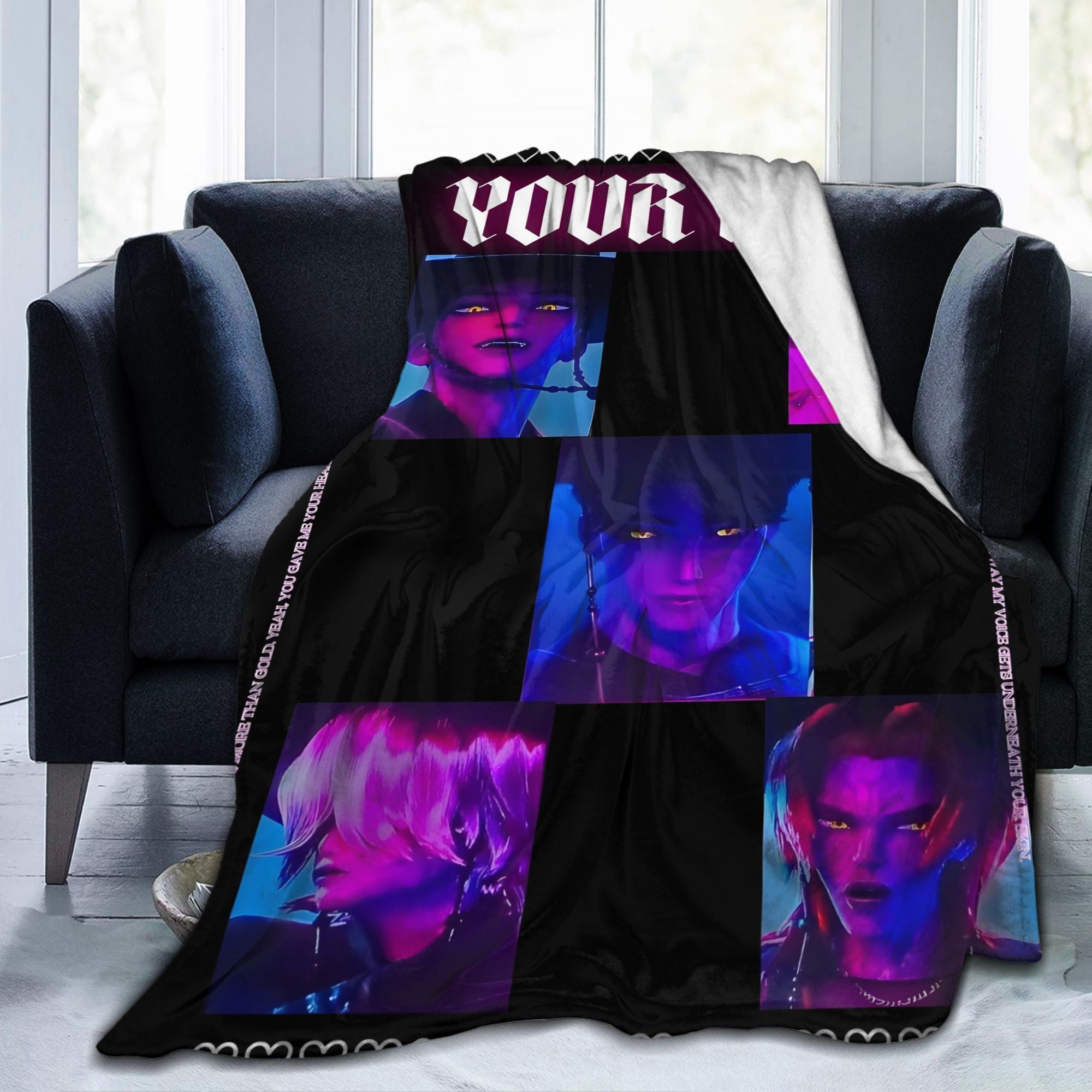 K-pop Demon Hunter Anime Flannel Blanket - Soft, Warm, and Cozy All ...