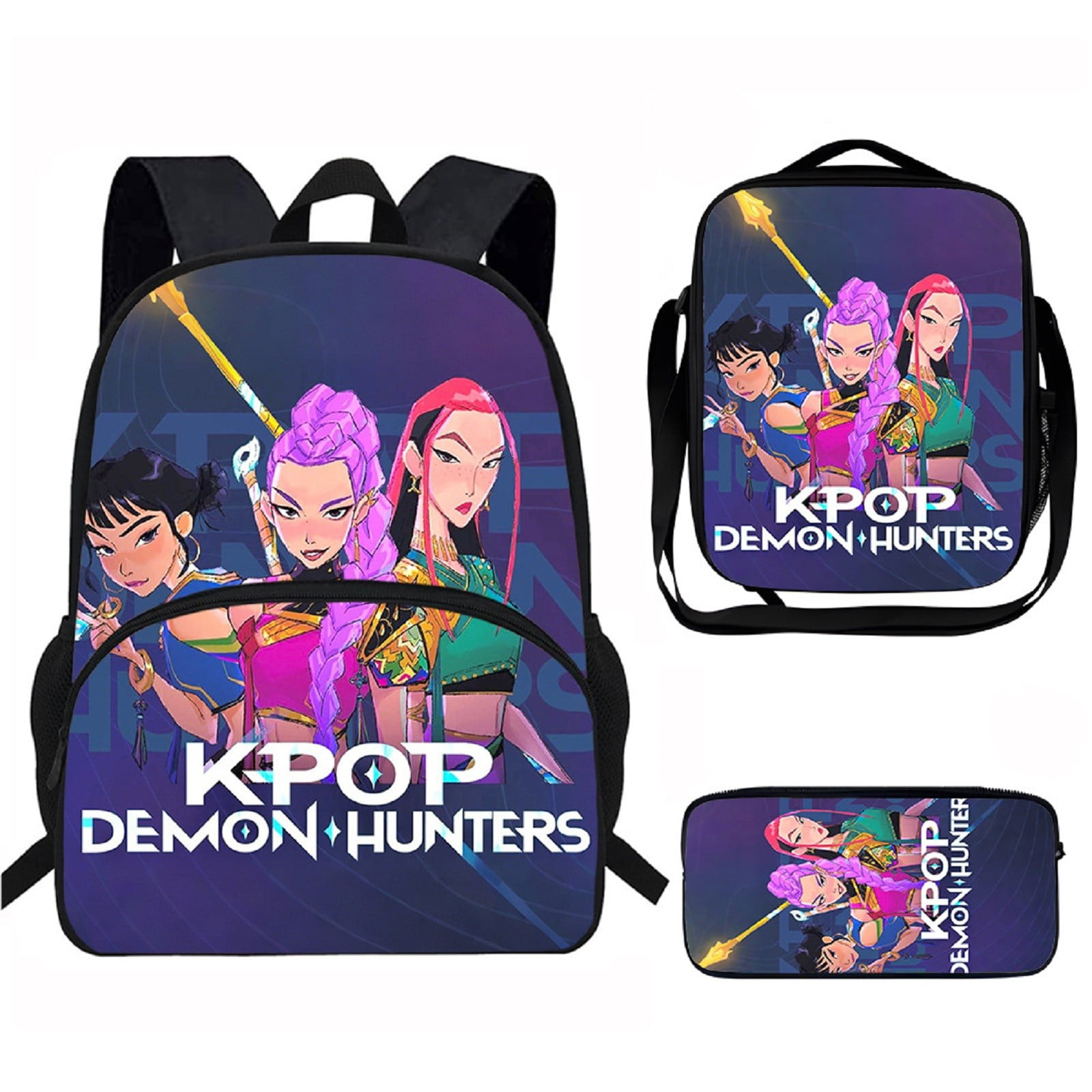 K-pop Demon Hunters Backpack Shoulder Bag, Cartoon Large Capacity ...