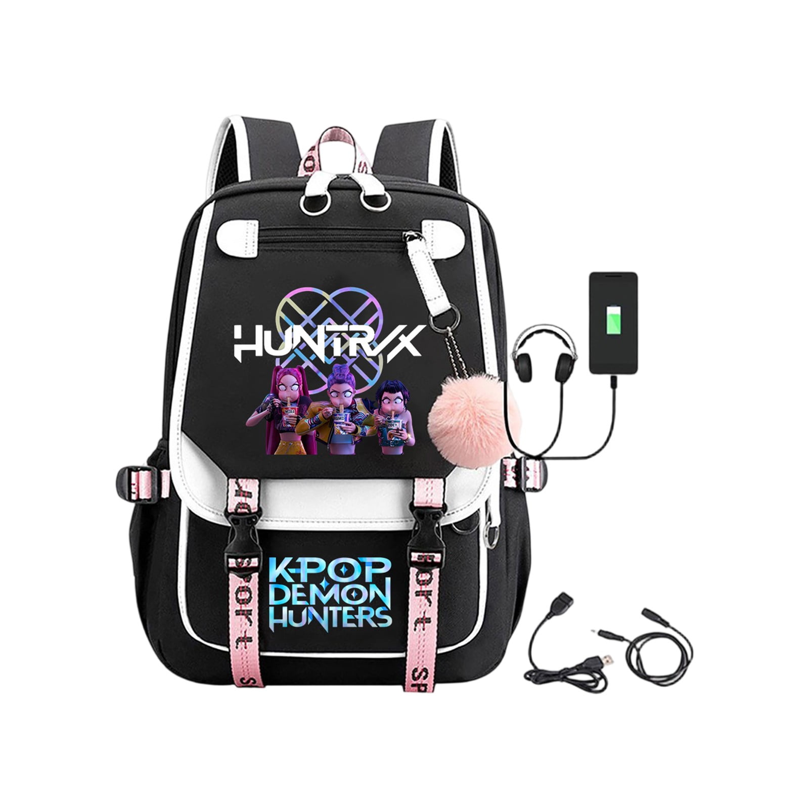 Demon Hunters Backpack Shoulder Bag, Cartoon Large Capacity Students ...