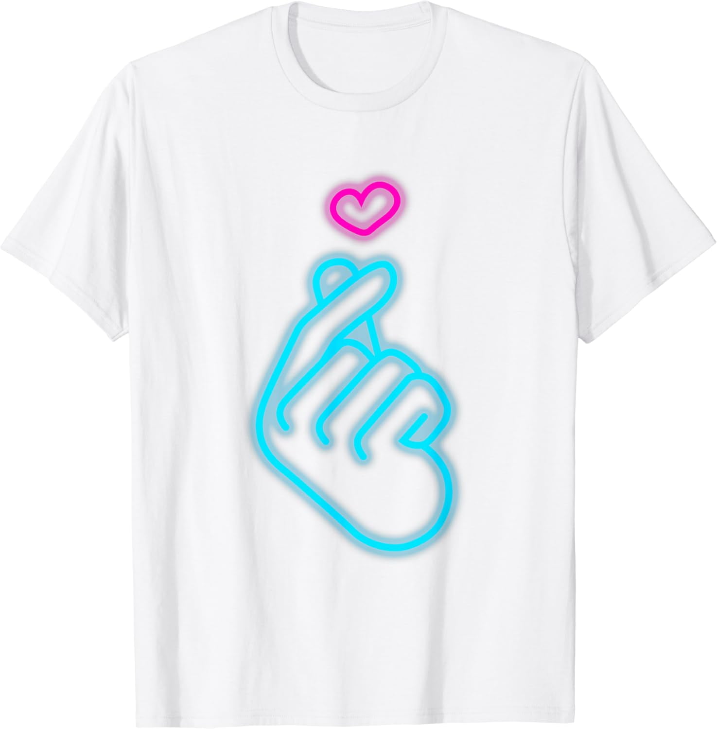 K-pop Hand Symbol Finger Heart Korean Pop Music Women Girls T-Shirt100 ...