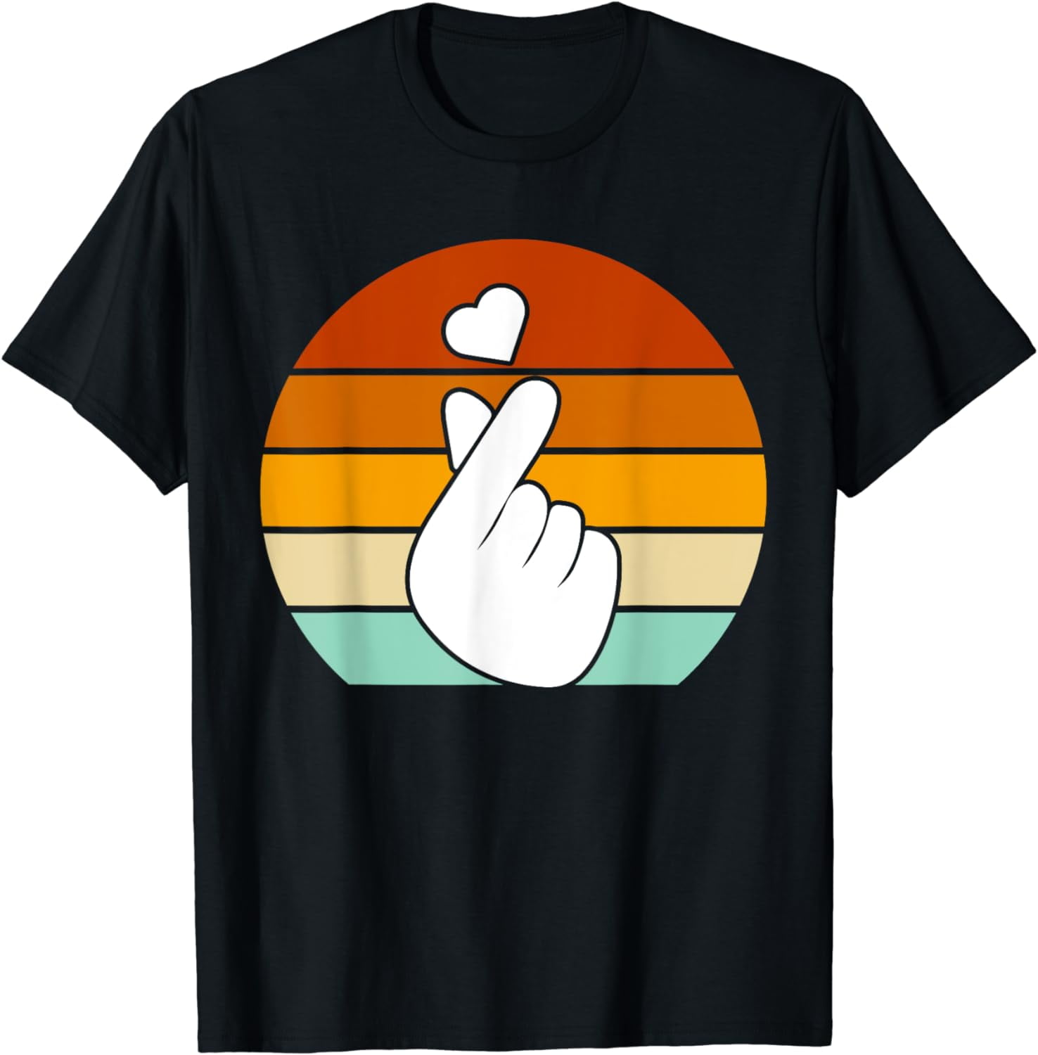 K-pop Heart Hand Symbol K-drama Korean Pop Vintage Fan Gift Cotton T-Shirt - Walmart.com