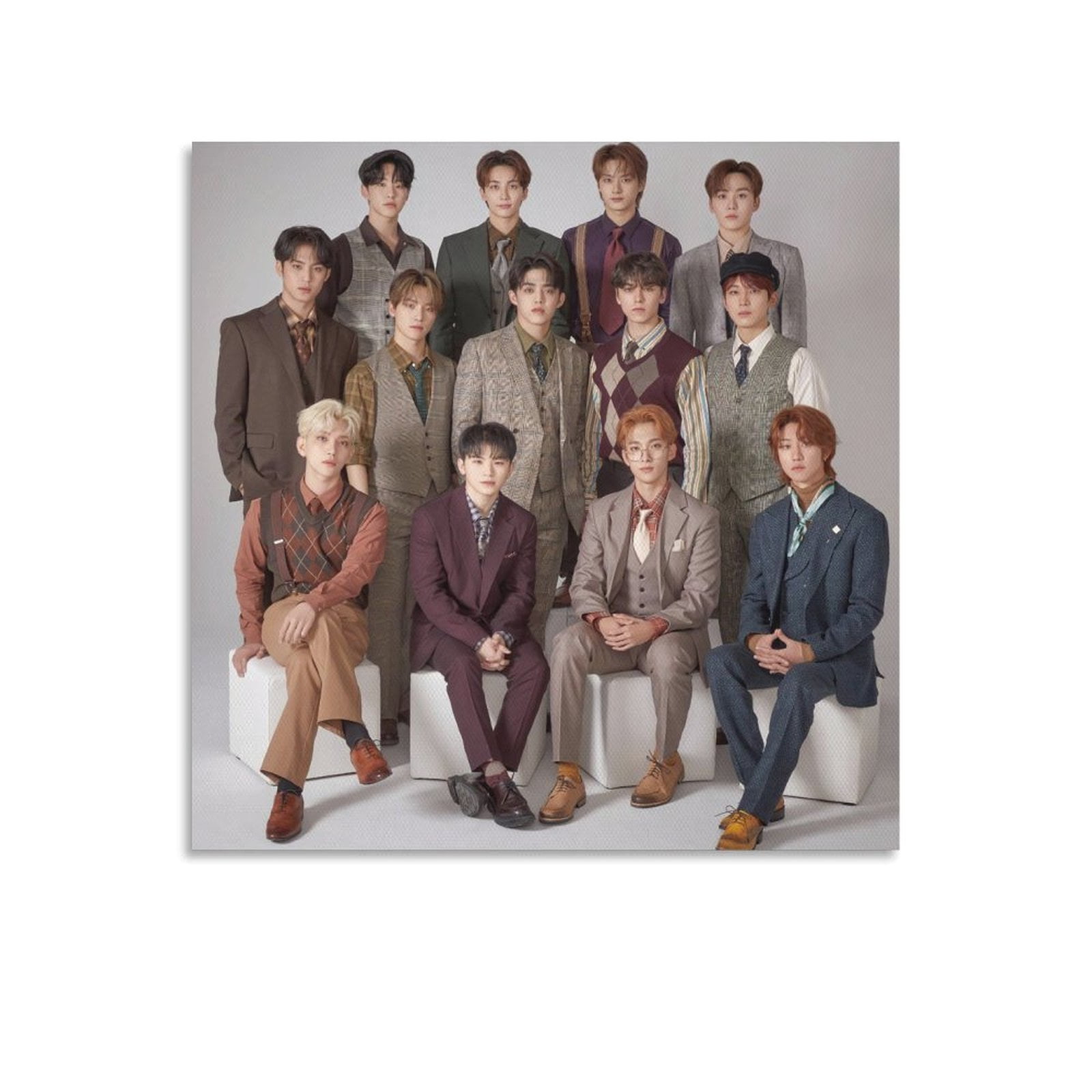 K-pop Seventeen Boy Band Poster Canvas Wall Art Poster Decorative ...