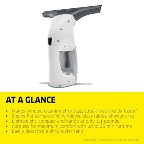 Kärcher WV 1 Electric Window Vacuum Squeegee 10" - Perfect for Showers ...
