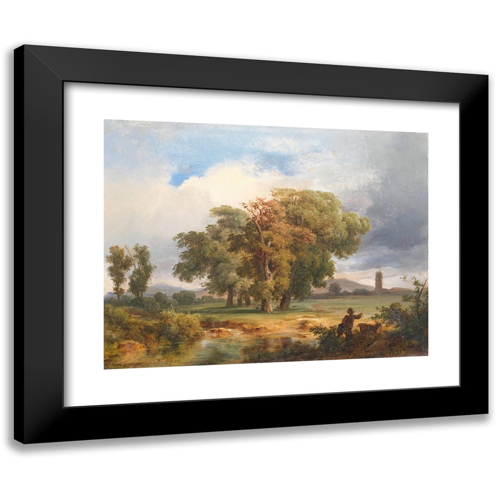 Károly Markó 14x12 Black Modern Framed Museum Art Print Titled - Motif ...