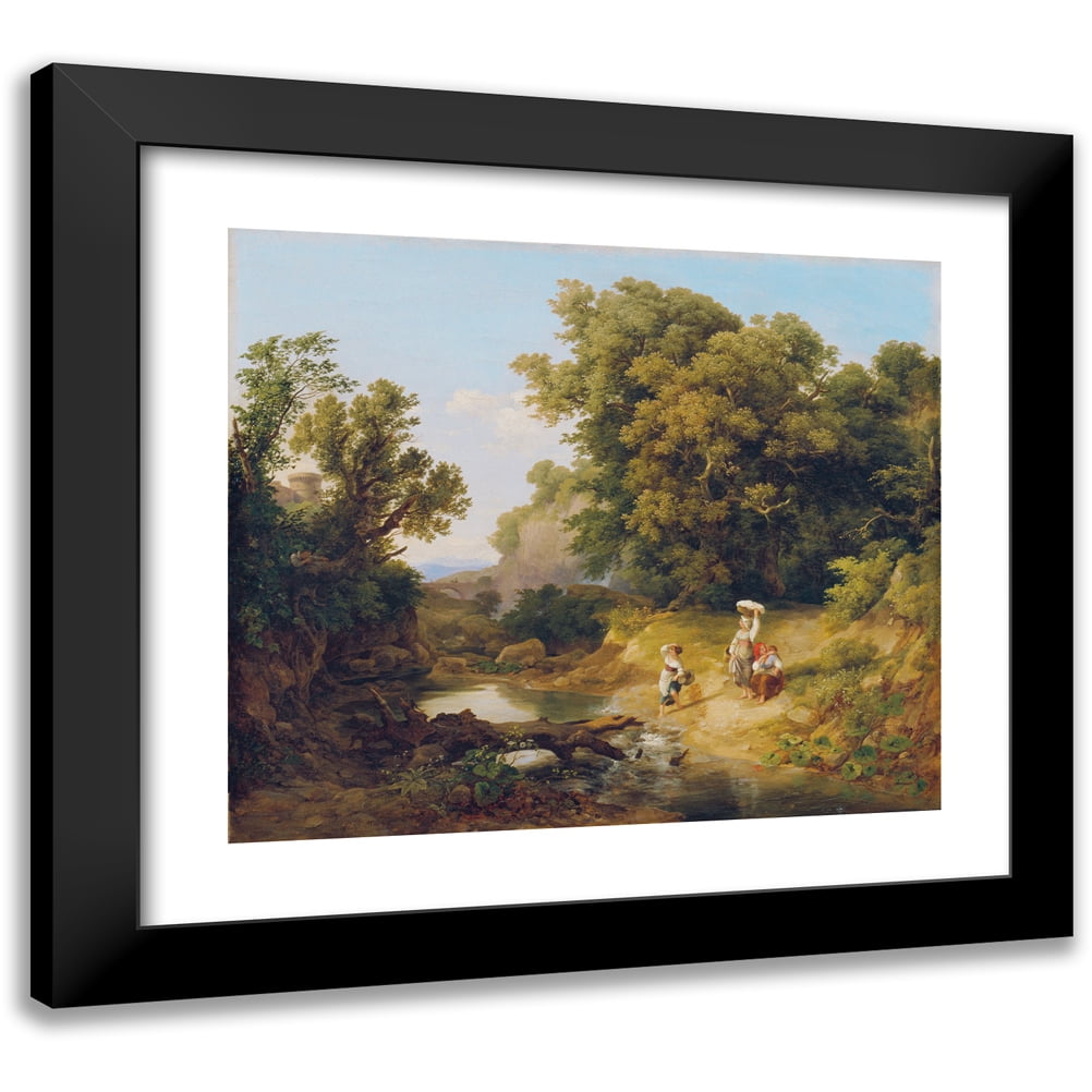 Károly Markó 23x20 Black Modern Framed Museum Art Print Titled - Ideal Landscape (Italian ...