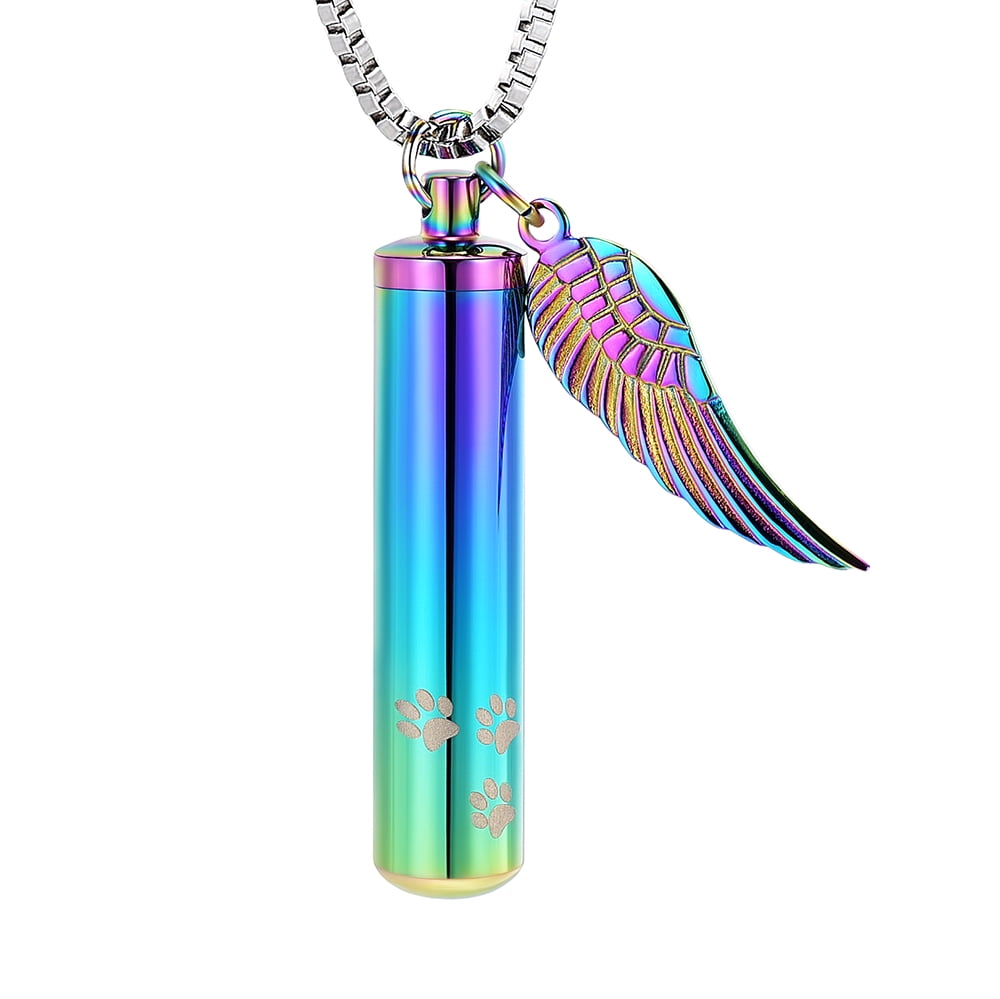 K001 Cylinder Tube Cremation Jewelry for Ashes Pendant Stainless Steel ...