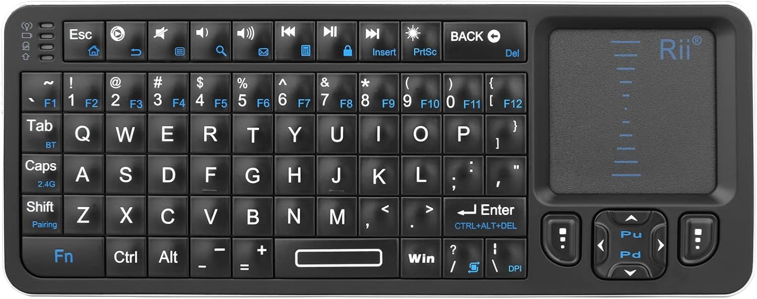 K06 Mini Bluetooth Keyboard,Backlit 2.4GHz Wireless Keyboard with IR ...