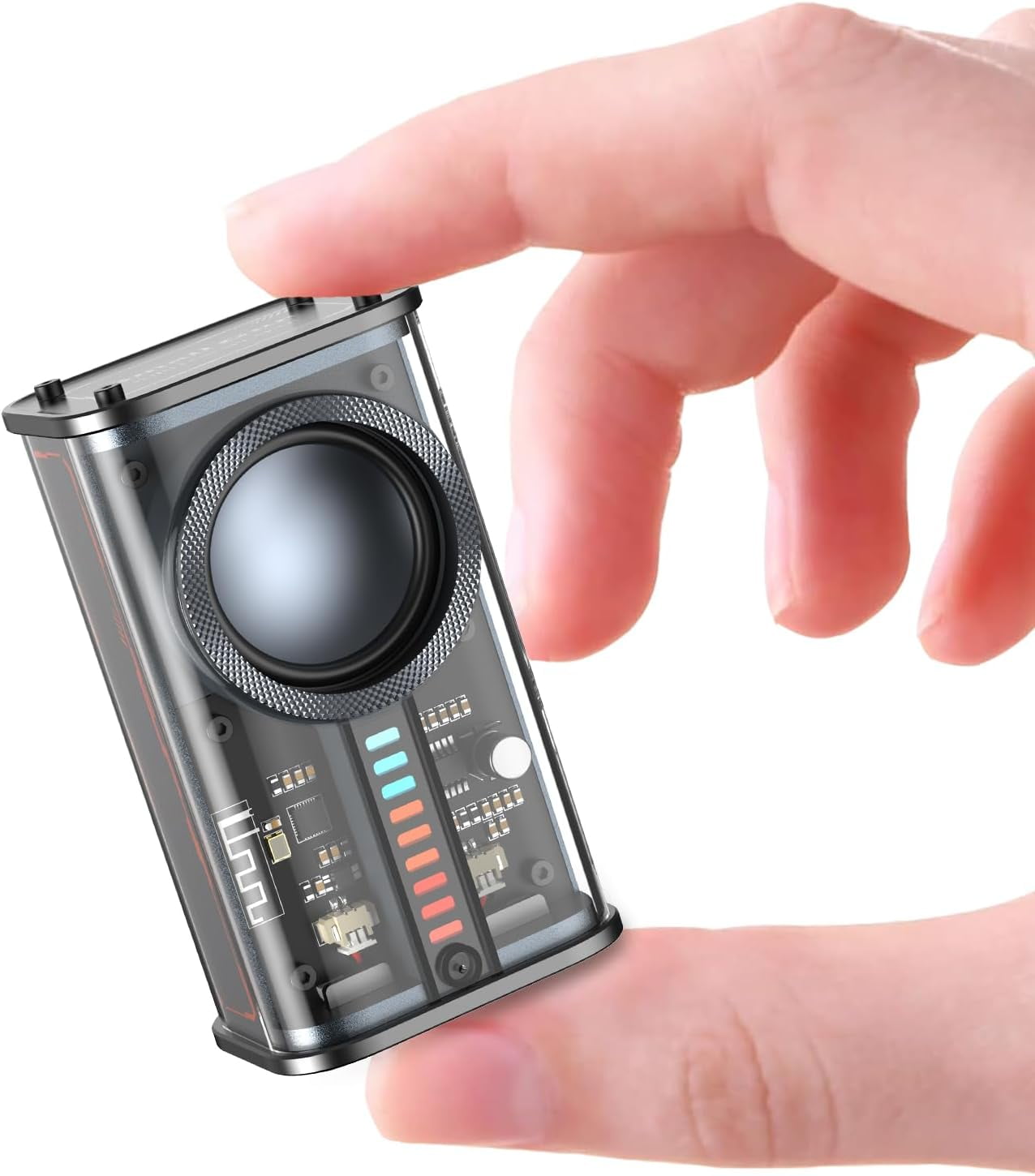 K07 Transparent Mecha USB Wireless Speakers Built-in MIC Sound Light ...