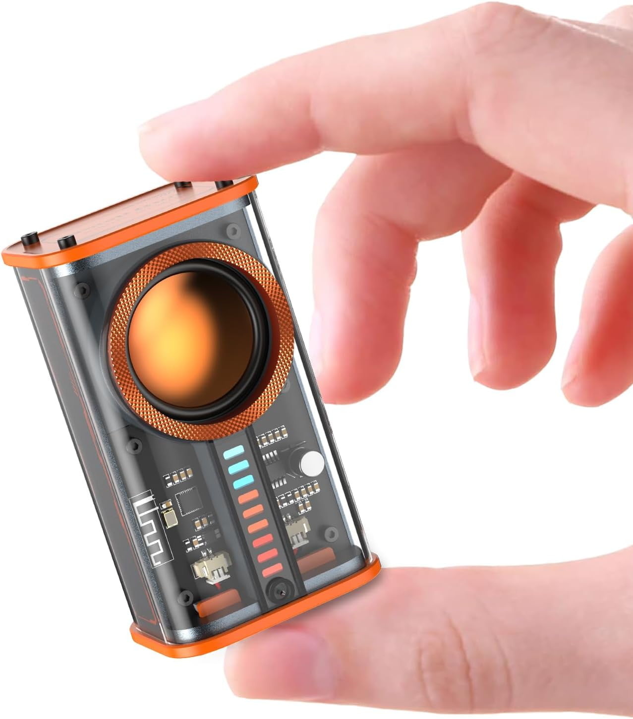 K07 Transparent Mecha USB Wireless Speakers Built-in MIC Sound Light ...