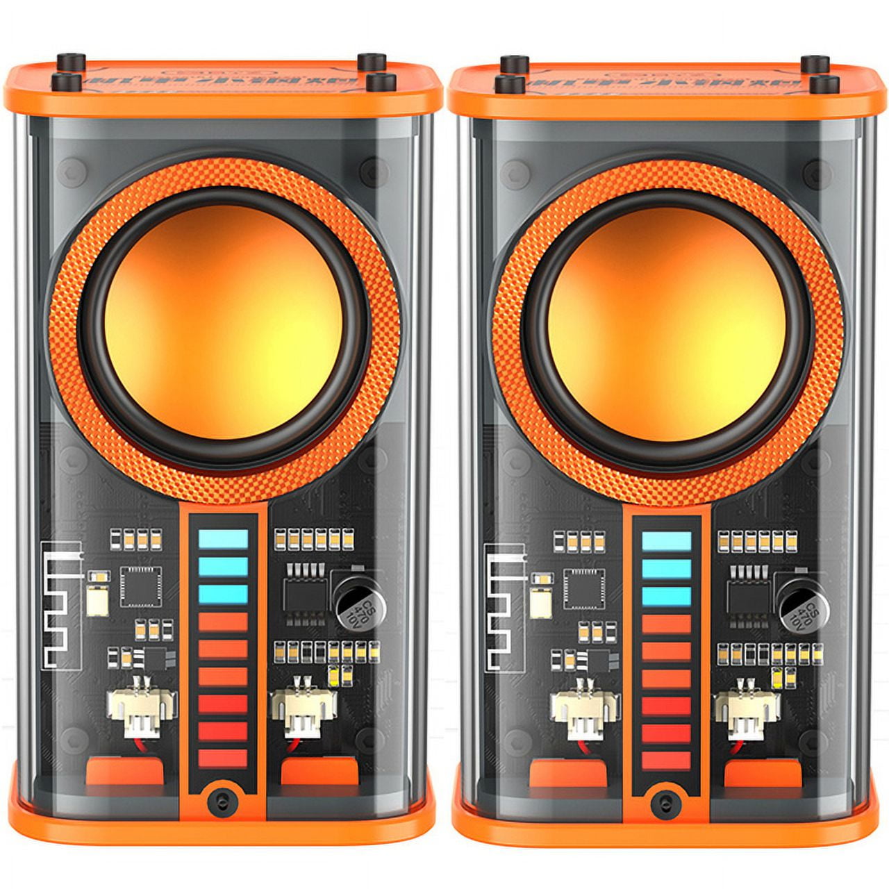 K07 mecha music speakers the bass transparent tws wireless bluetooth speaker rgb sound light ...