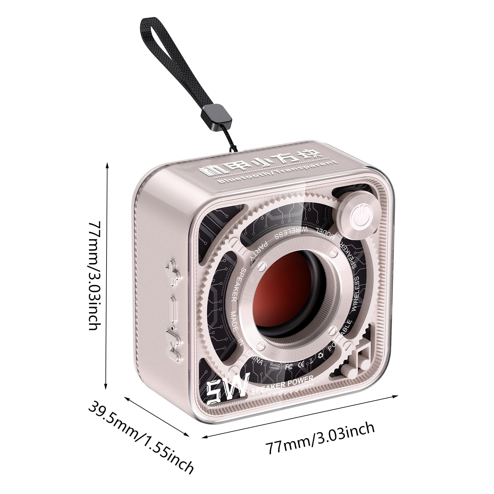 K07 transparent mecha wireless bluetooth speaker sound light rhythm ...