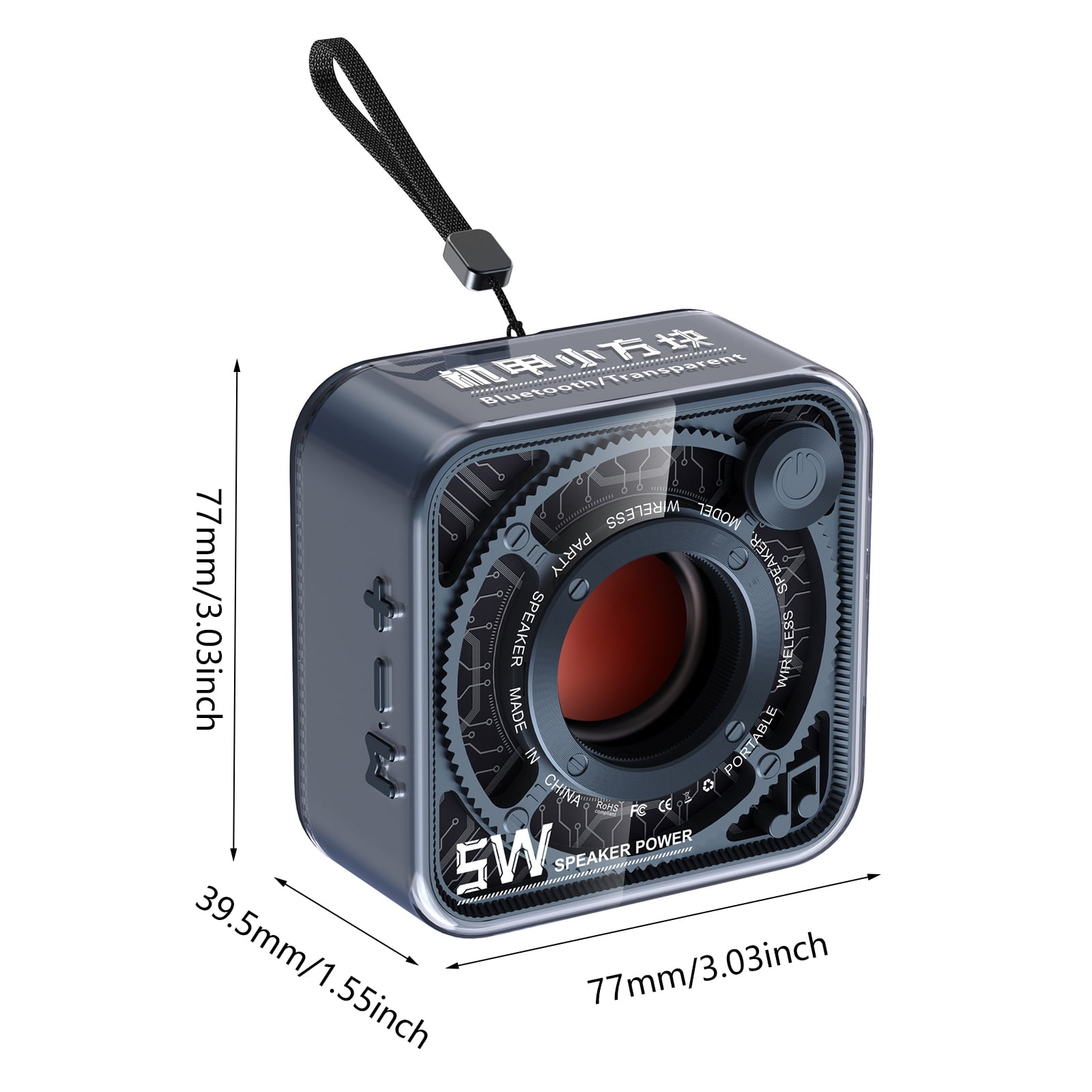 K07 transparent mecha wireless bluetooth speaker sound light rhythm ...