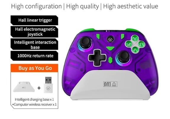 K10 Gaming Controller With Charging Dock RGB Wireless Gamepad Hall ...