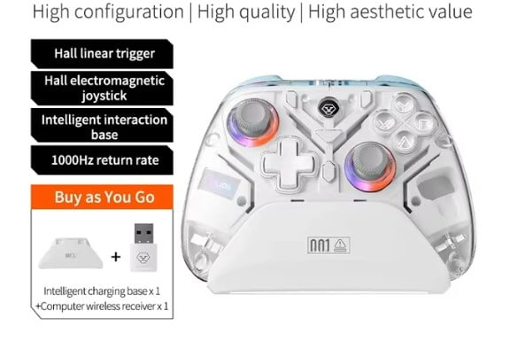 K10 Gaming Controller With Charging Dock RGB Wireless Gamepad Hall ...