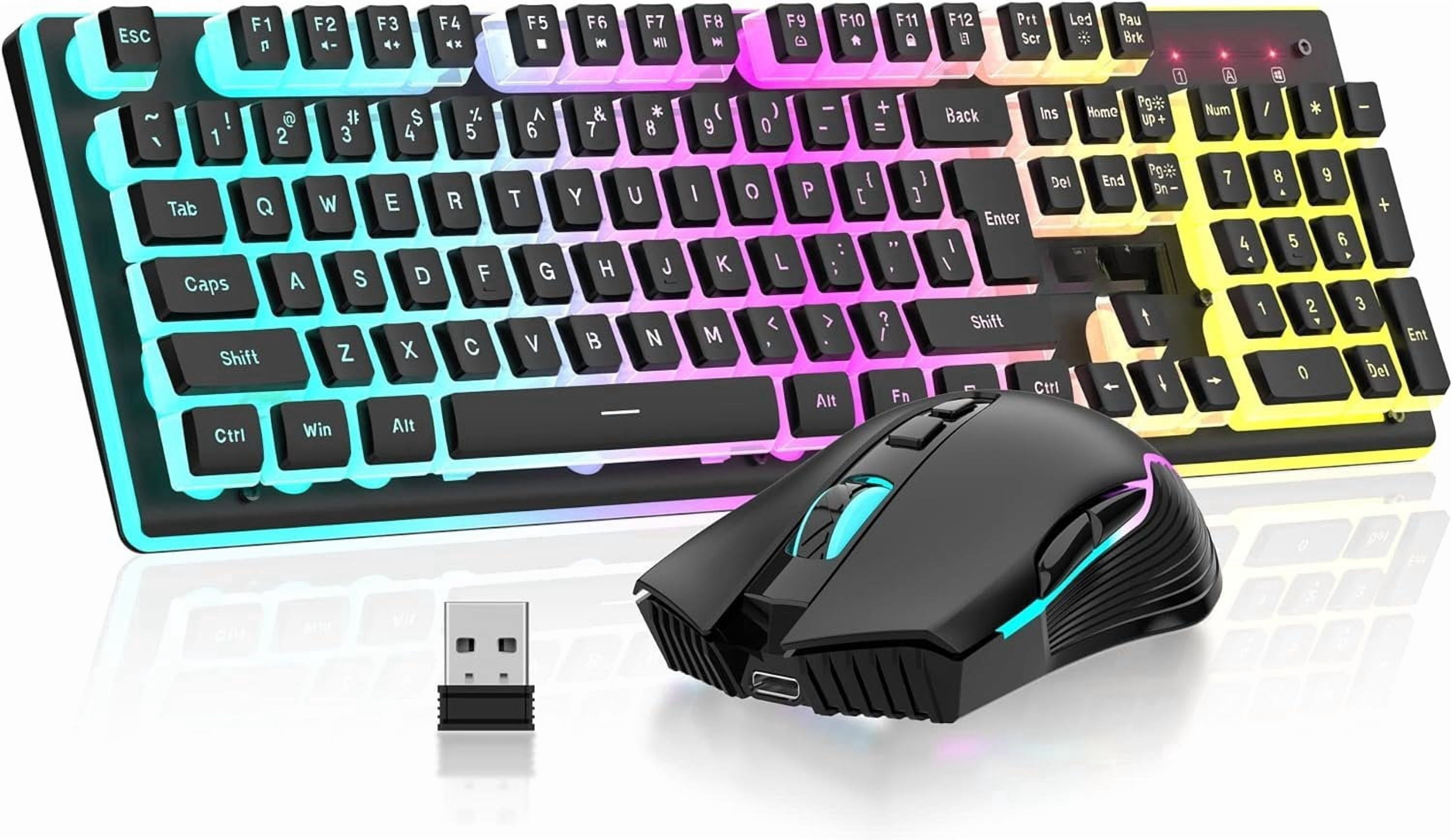 K10 Gaming Keyboard and Combo, Backlit 3800mAh , Mechanical Feel Anti ...