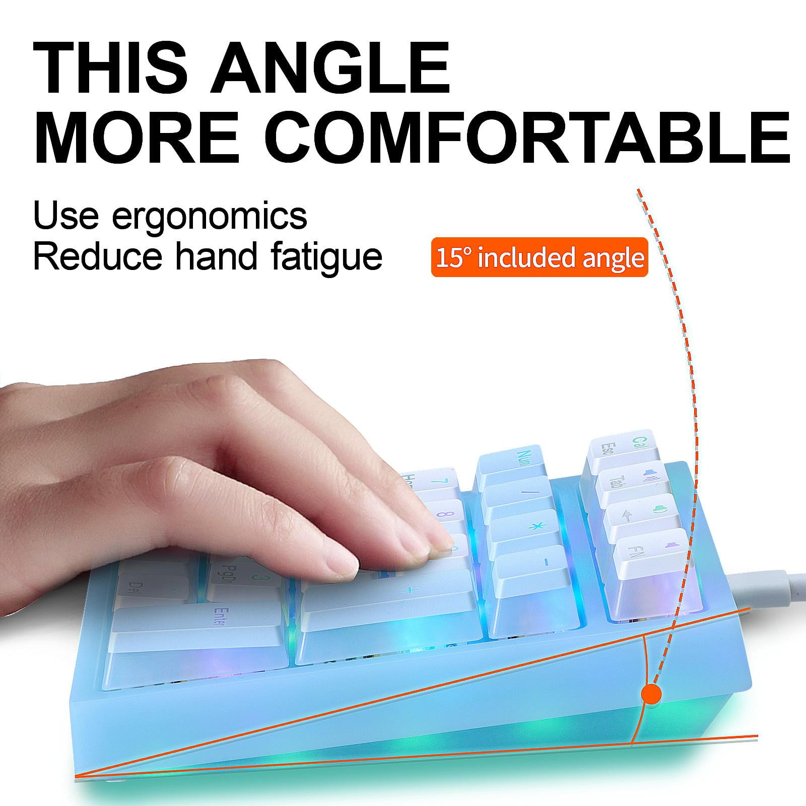 K10 Mechanical Numeric Keypad Laptop Desktop Accounting Cashier , Blue ...