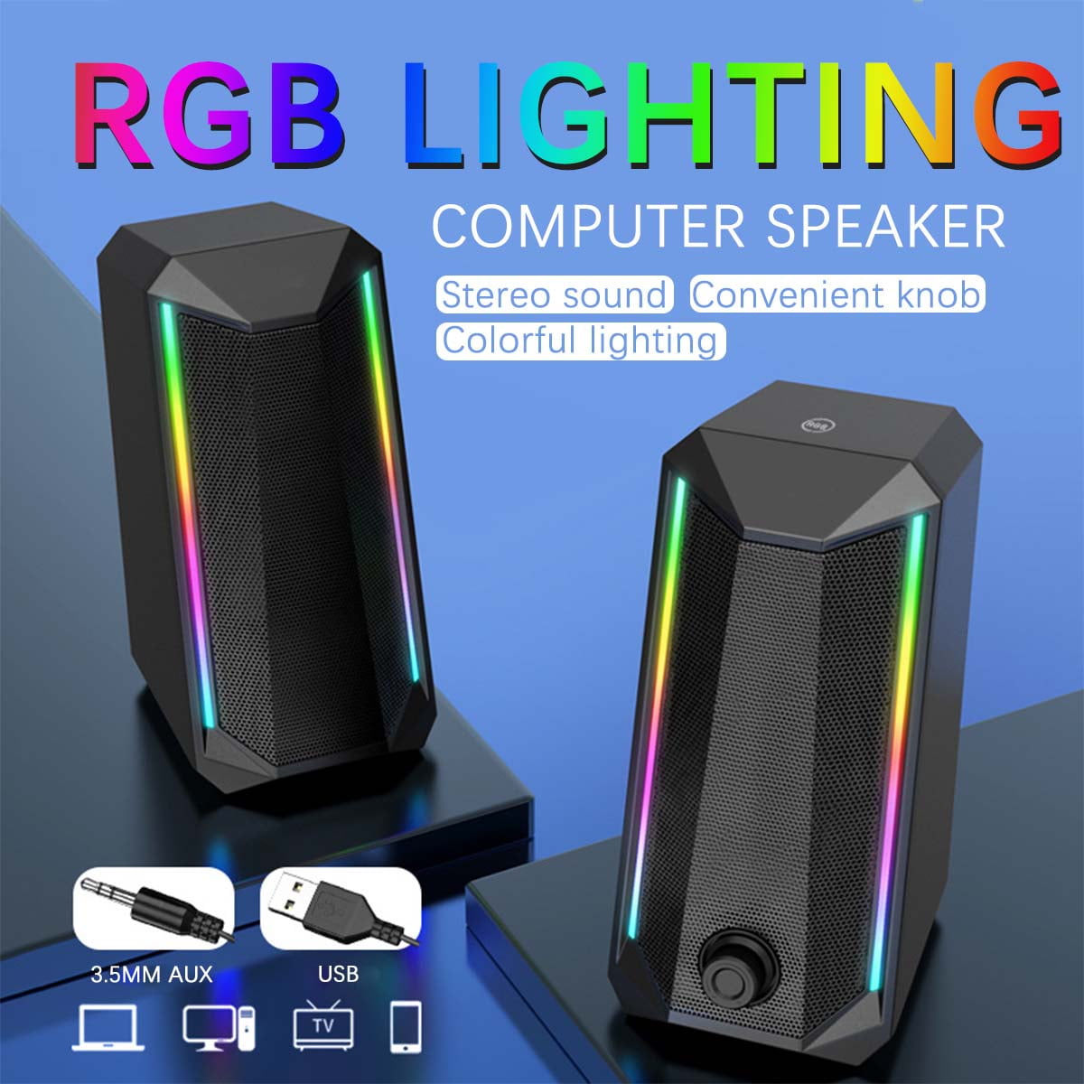 K103 Touchtable RGB 3D Computer Speaker Surround Lossless Sound Quality ...