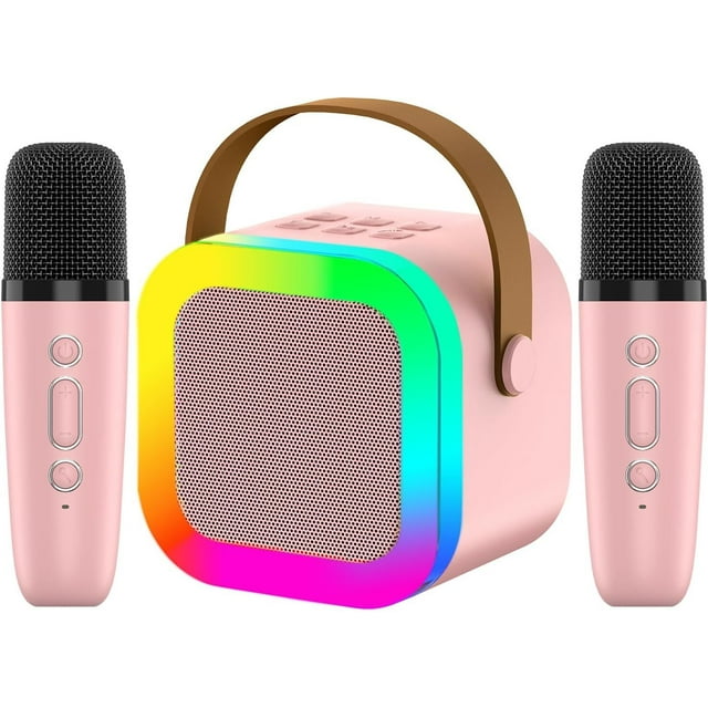 K12 Dual Microphone Karaoke Bluetooth Speaker RGB Light Two 5W Speakers ...