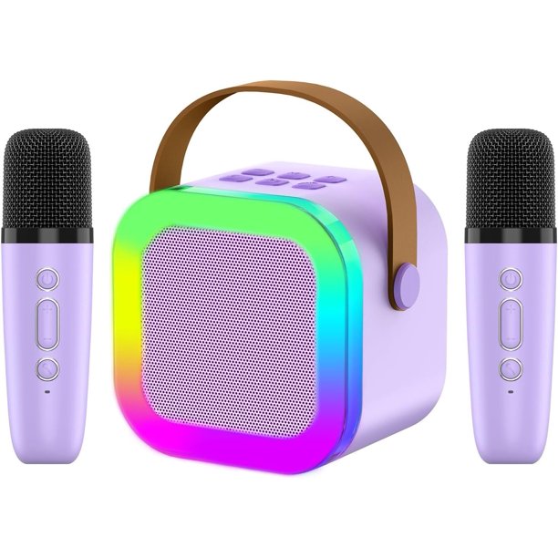 K12 Dual Microphone Karaoke Bluetooth Speaker RGB Light Two 5W Speakers ...