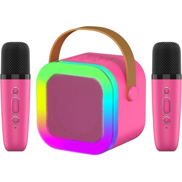 K12 Dual Microphone Karaoke Bluetooth Speaker RGB Light Two 5W Speakers ...