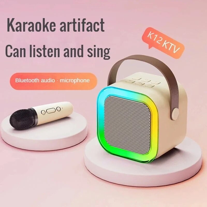 K12 Wireless Dual Microphone Karaoke Machine Bluetooth PA Speaker KTV ...