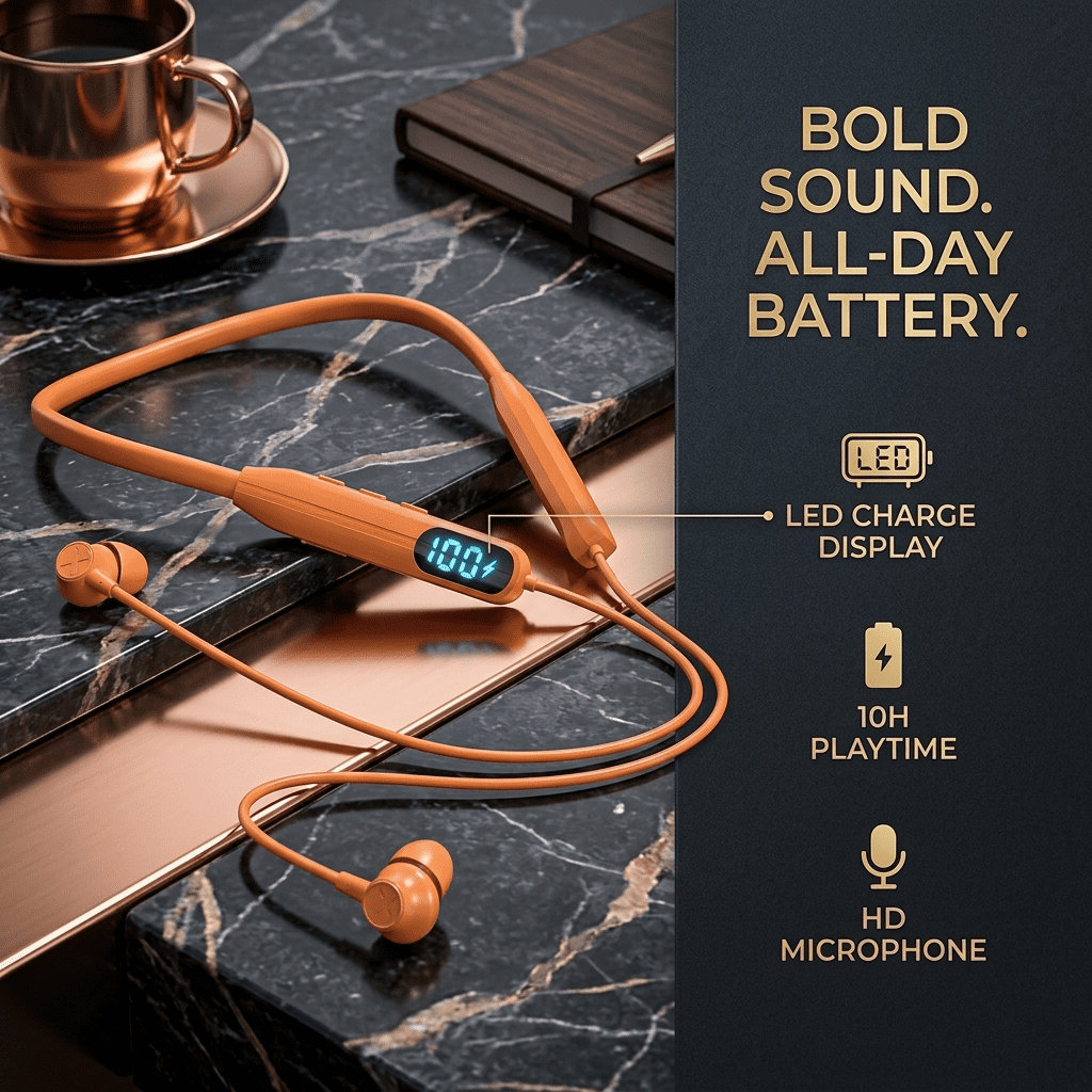 K15 Neckband Bluetooth Headphones - Karaoke Ear-Return Reverb, Dolby 3D ...