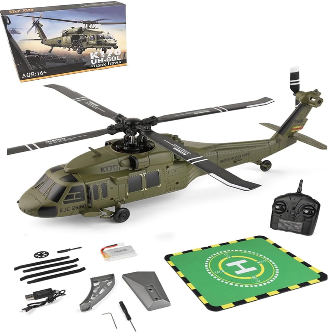K170 UH60L Remote Controlled Helicopter for Adults Beginners, Aircraft ...