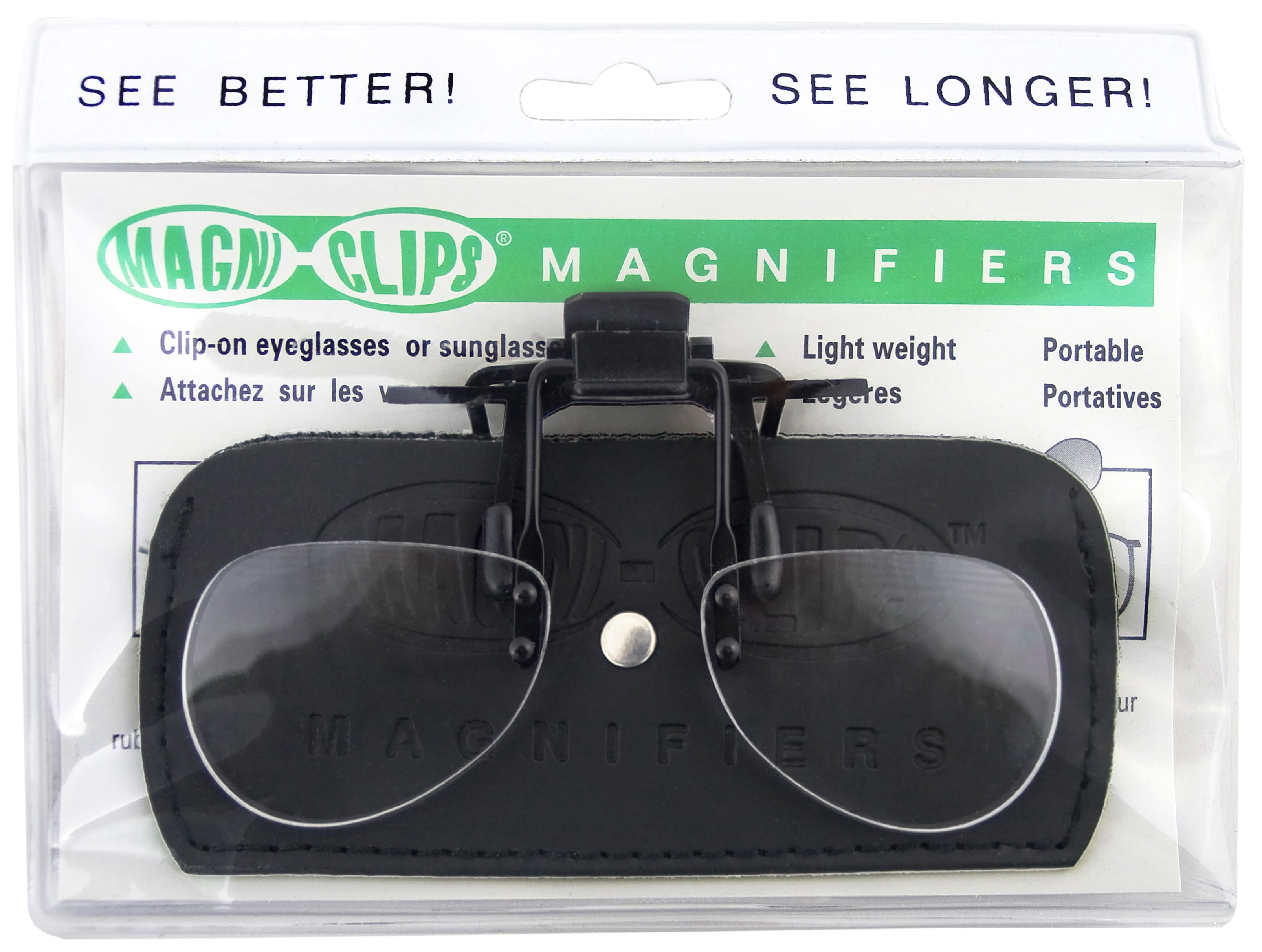 K1C2 Magni-Clips Magnifiers - Clip-on Eyeglasses with Soft Case ...