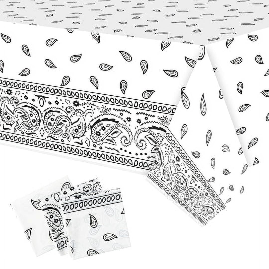 K1tpde 3PCS White Bandana Party Tablecloths, Cholo Gangsta Theme ...