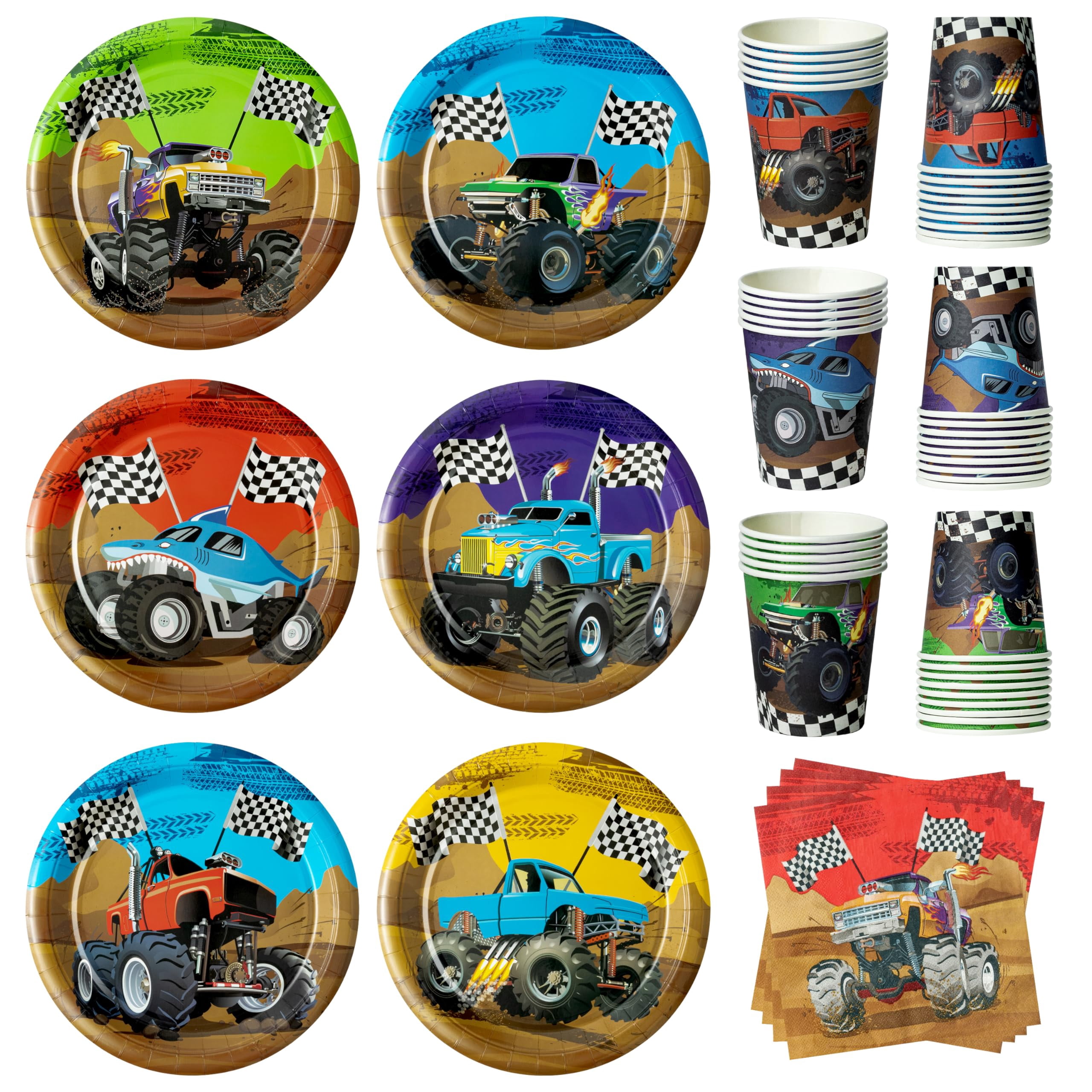 K1tpde Monster Party RRF12 Tableware - 30set Monster Theme Tablewares ...