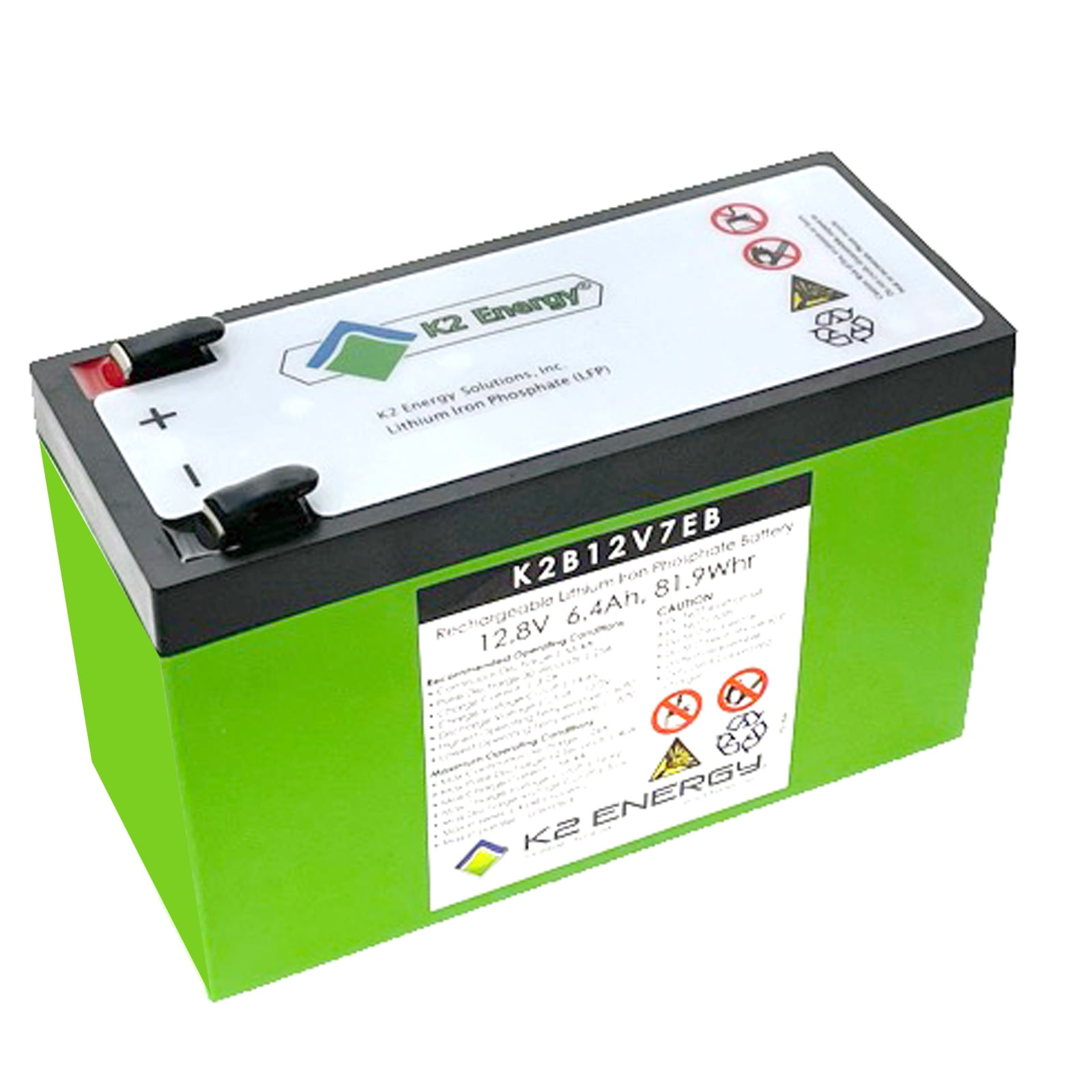 K2 Energy 12V 7Ah LiFEPO4 Battery for Golf Carts, Backup Systems, Solar ...