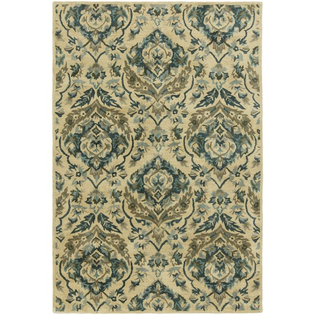 K2 Floor Style Seville Sand / Bluebell Hand-Tufted Wool & Silkette ...