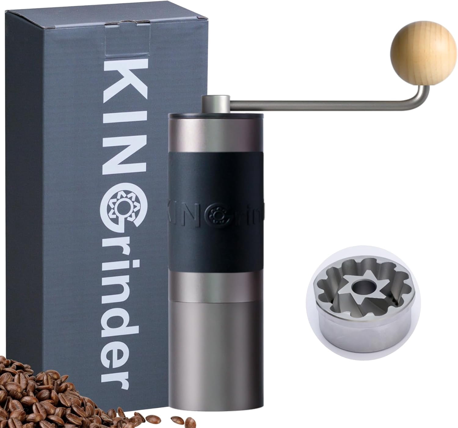 K2 Manual Hand Coffee Grinder with Straight Handle for French Press ...